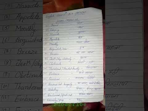 English Class7th Ch.7th CHANDNI NEW WORD MEANING