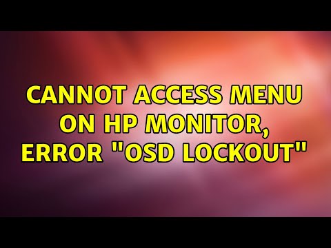 Cannot access menu on HP monitor, error "OSD Lockout"