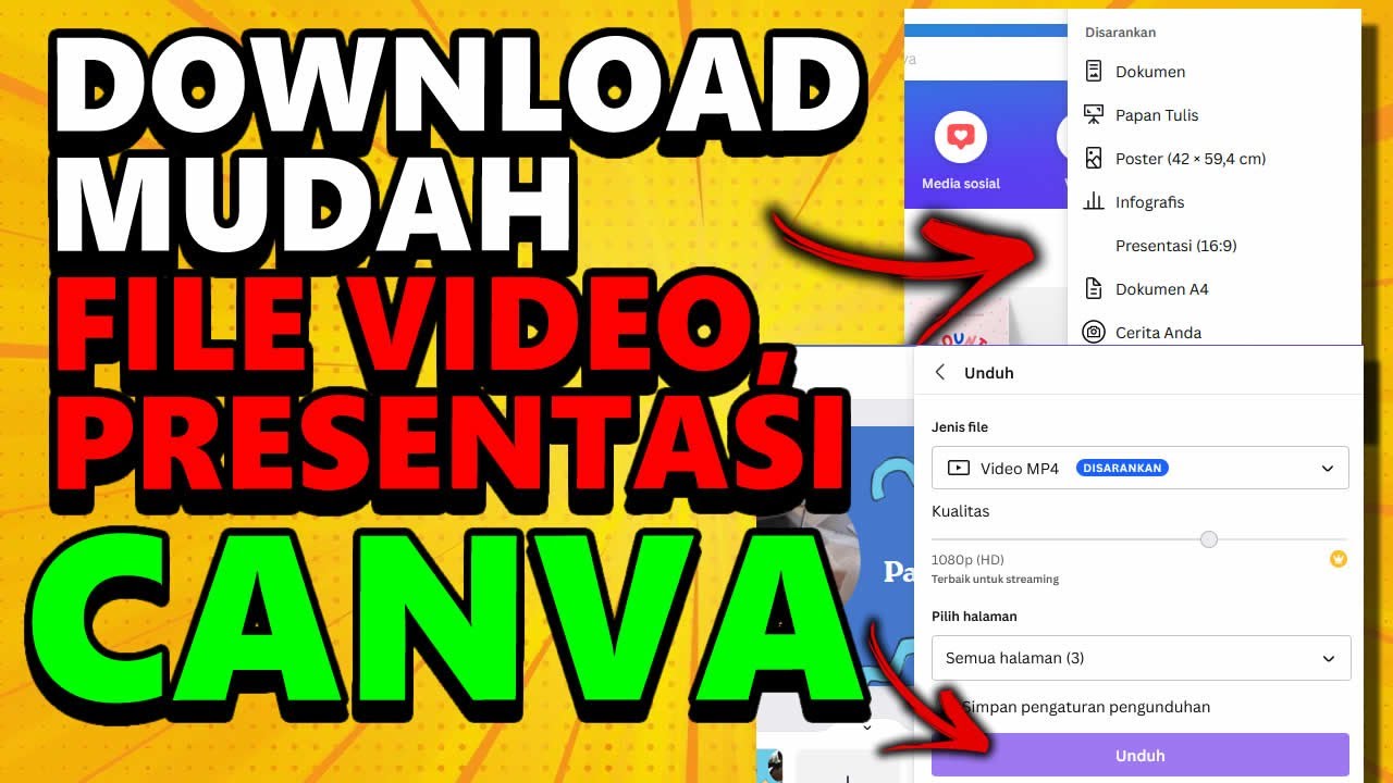 🔴CARA MUDAH DOWNLOAD FILE CANVA DENGAN BERBAGAI JENIS FORMAT DOKUMEN PDF, PRESENTASI DAN VIDEO MP4