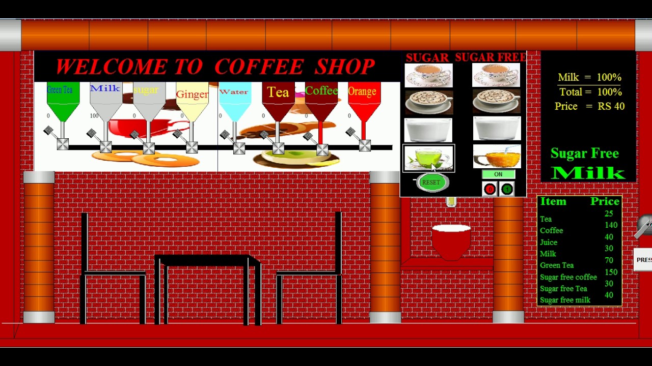 Coffee Shop Project on SCADA | PLC SCADA Training | Summer Training | Industrial Training