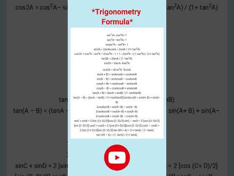 *Trigonometry Formula* // subscribe
