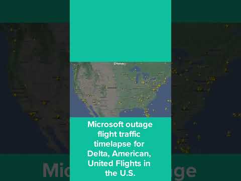 Microsoft outage flight traffic timelapse for Delta, American, United Flights in the U.S.