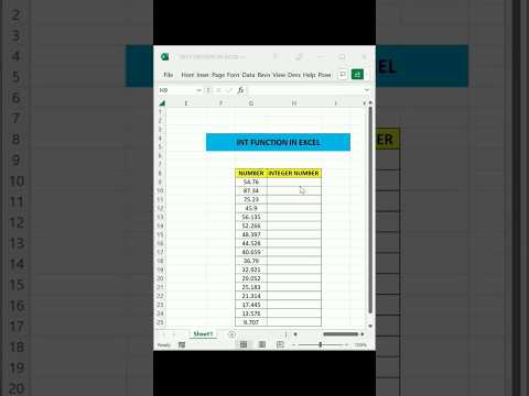 #shorts  | How to use INT function in excel ? #excel