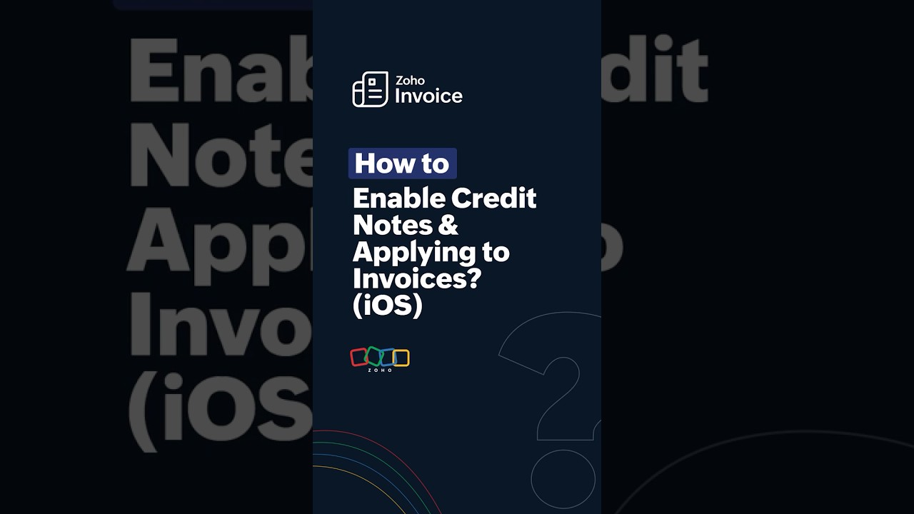 Enabling Credit Notes & Applying to Invoices | Zoho Invoice | iOS App