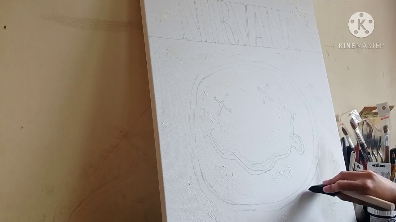 Nirvana smiley logo| Acrylic paint on canvas