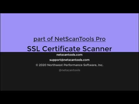SSL Certificate Scanner Overview