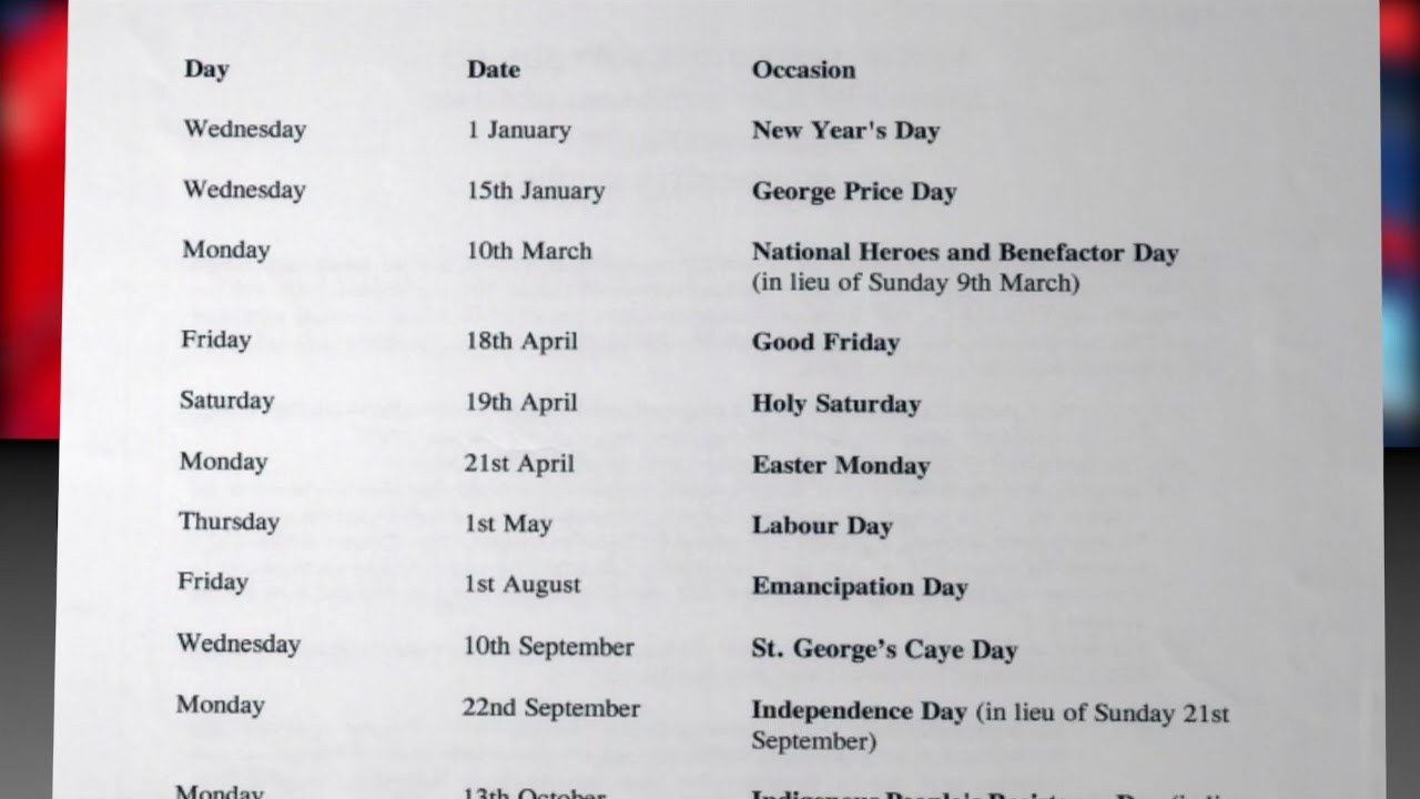2025 Public and Bank Holidays Announced