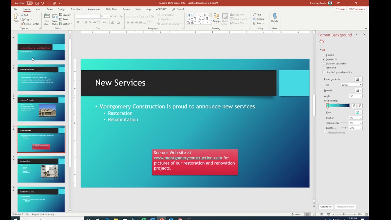 PowerPoint Chapter 2 Grader Project