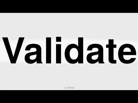 How to Pronounce Validate