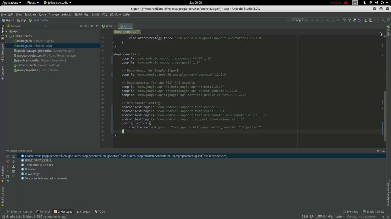 Dependency org.apache.httpcomponents:httpclient:4.0.1 is ignored because of conflict android-studio