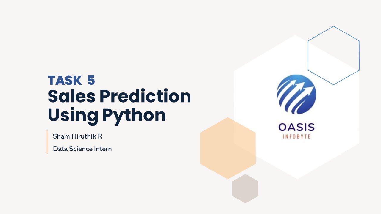 Sales Prediction Using Python - Task 5 #oasisinfobyte