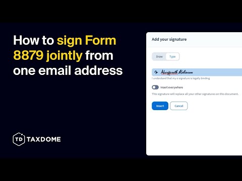 Client Portal: How to sign form 8879 jointly from one email address