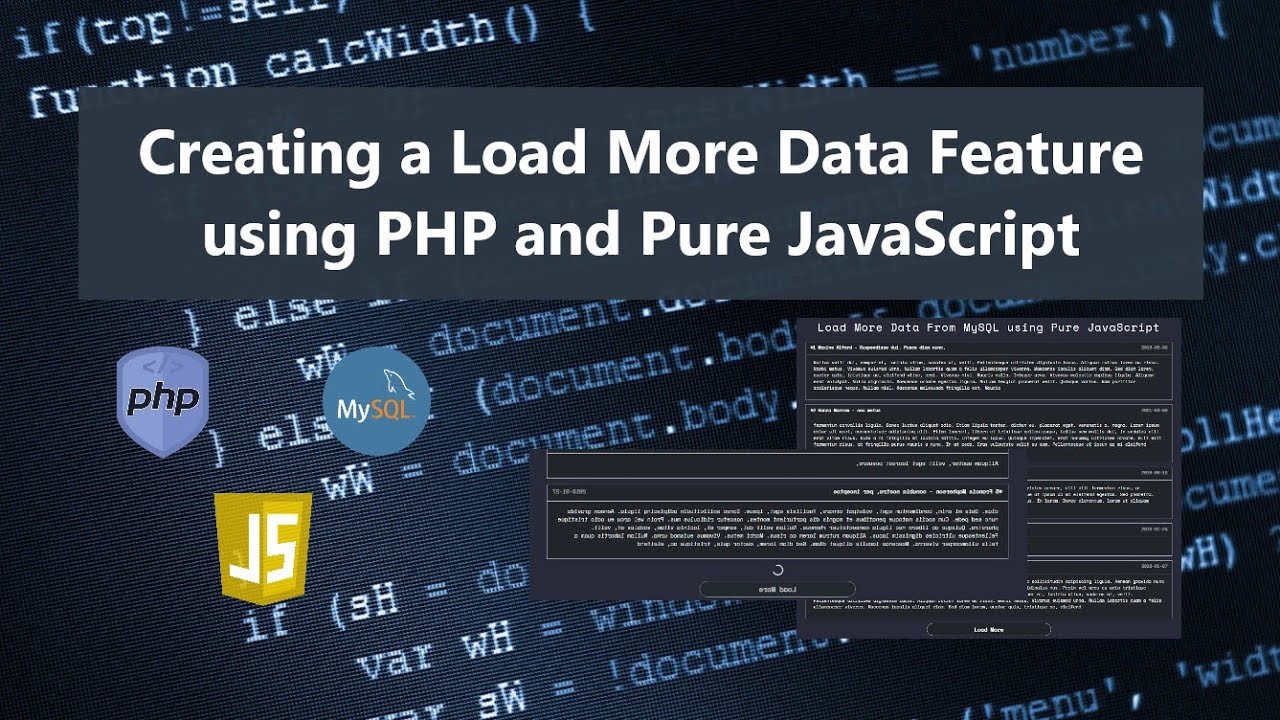 Creating a Load More Data Feature using PHP and Pure JavaScript Tutorial DEMO
