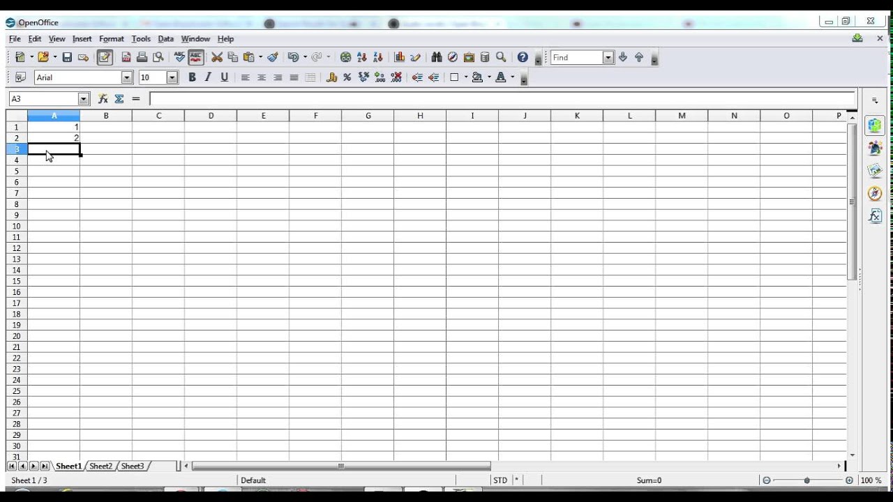 Openoffice Beginner  - Spreadsheet  - Tutorial 1