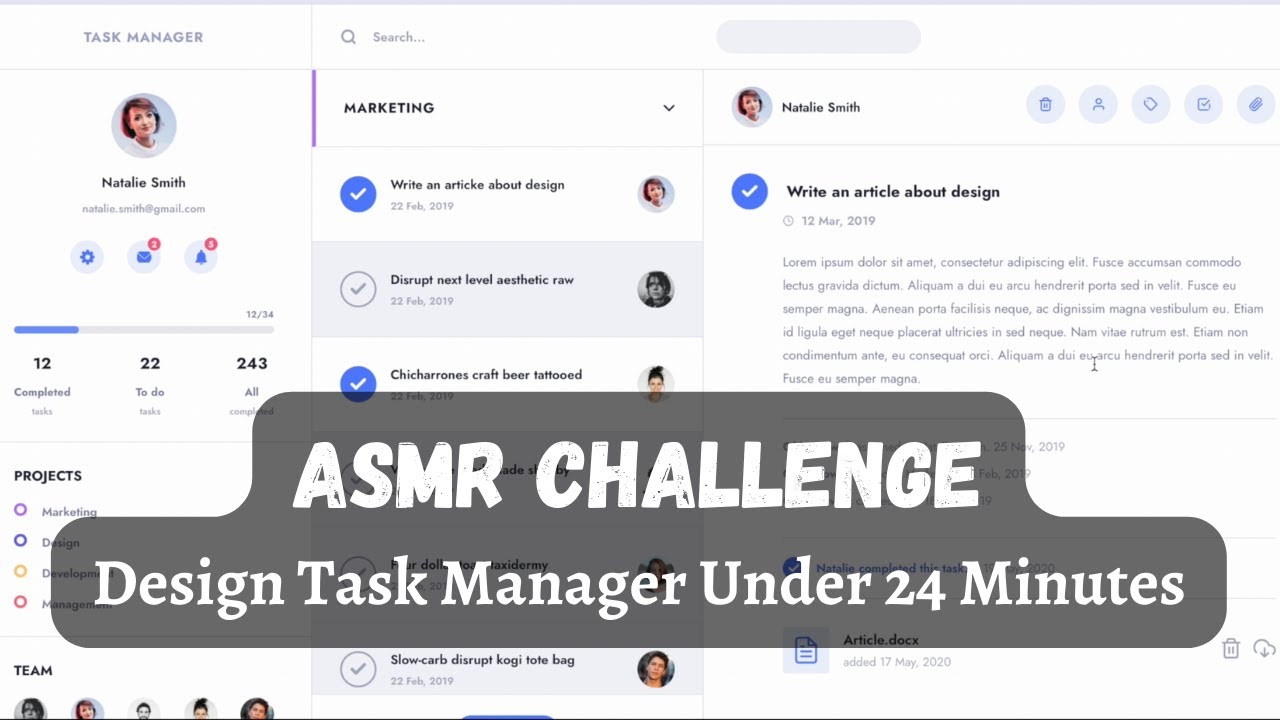 ASMR PROGRAMMING - TASK MANAGER UI UNDER 24 MINUTES