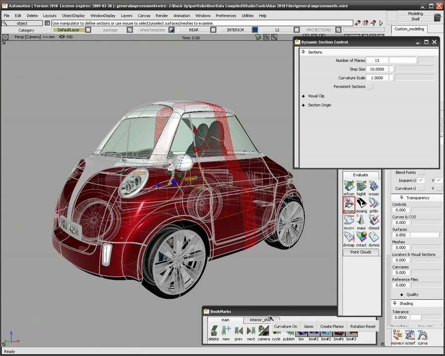 Autodesk Alias Surface 2010 Dynamic Section Tool