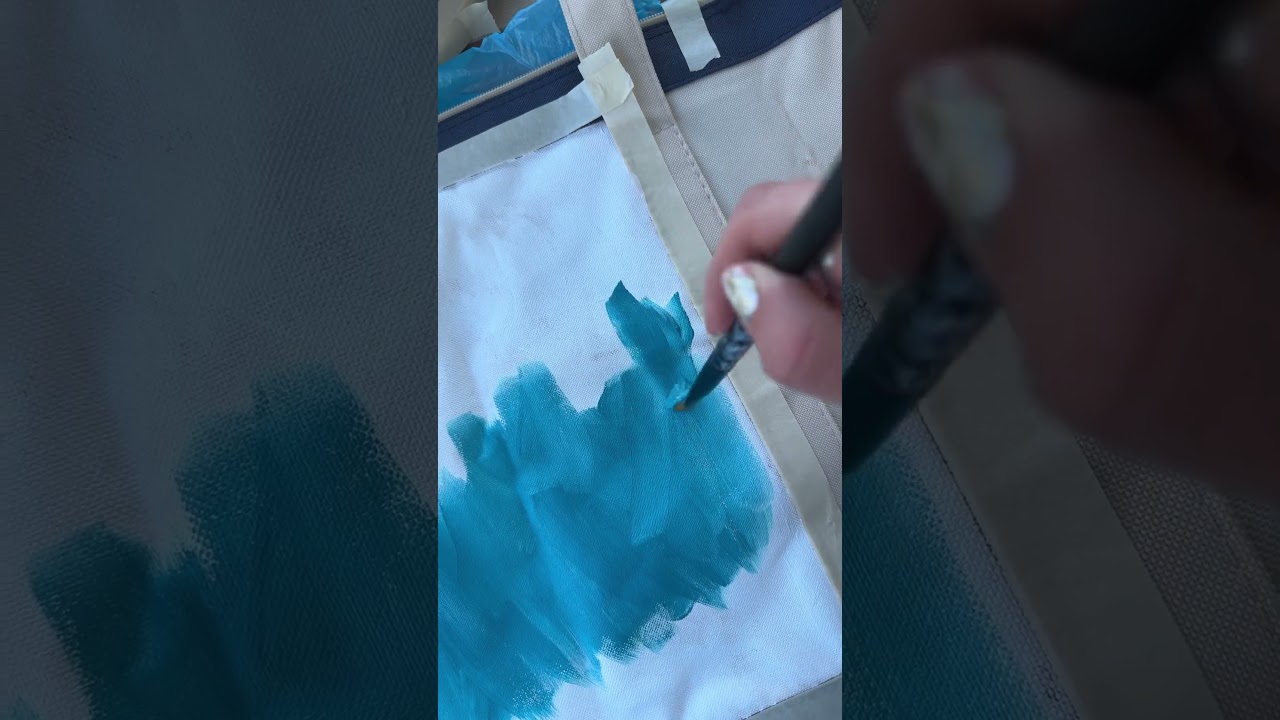 Paint a beach bag with me! #painting #beach #turtle
