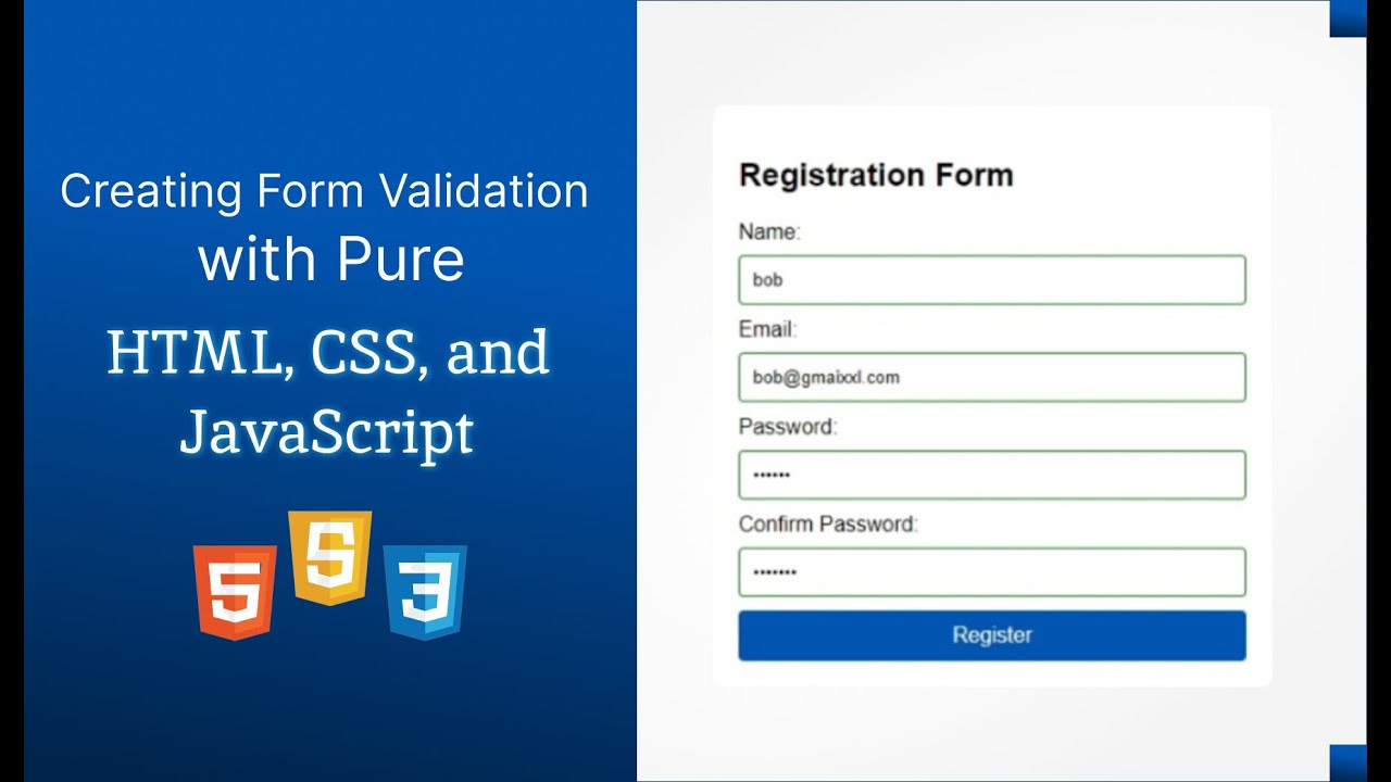 Creating Form Validation with Pure HTML, CSS, and JavaScript