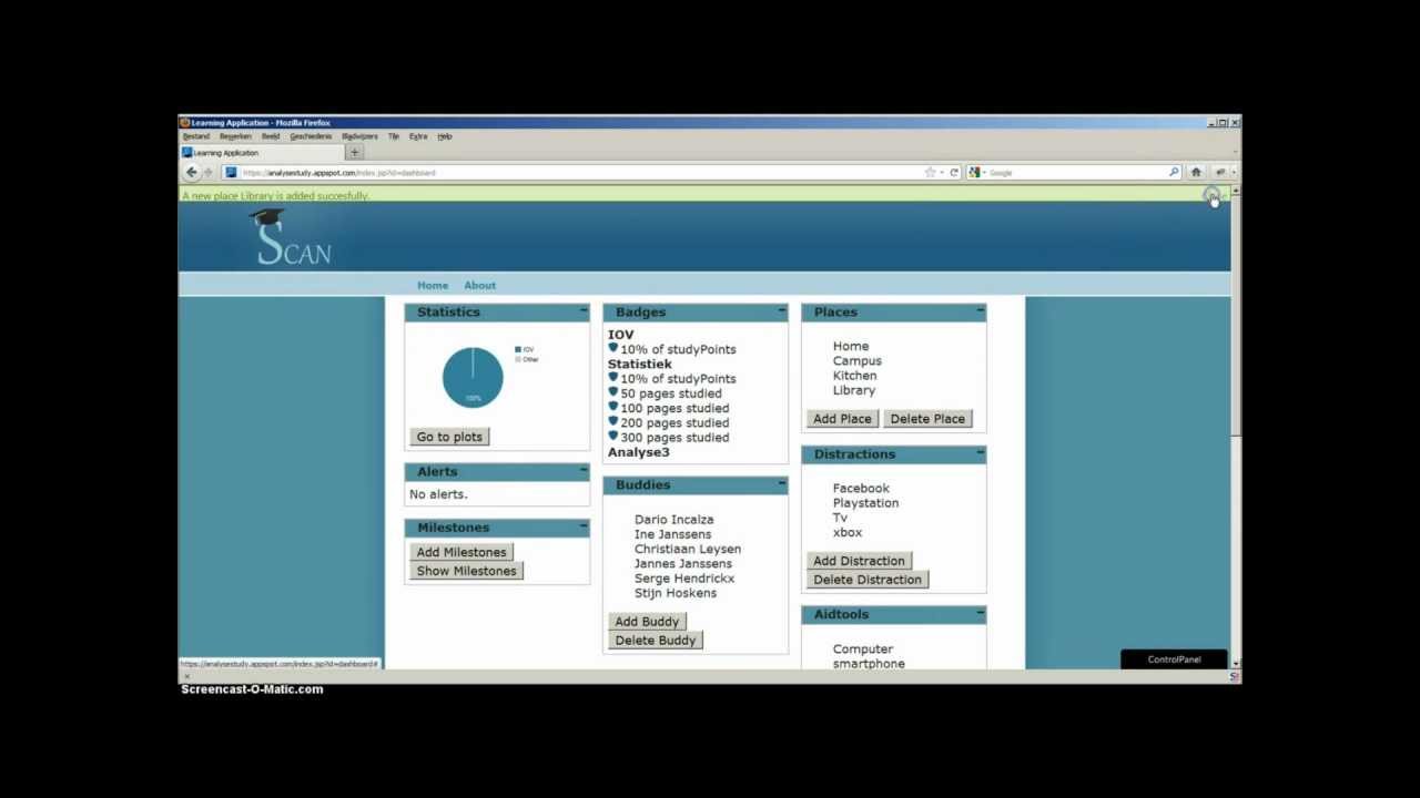 P&O3 : Dashboard for learning : Learning Analytics