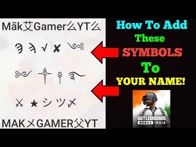 40 best names for BGMI with stylish symbols and fonts