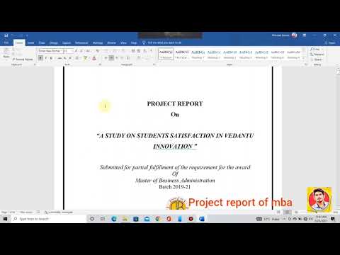 My project report of MBA / how to make a project report / internship report of MBA BBA final year