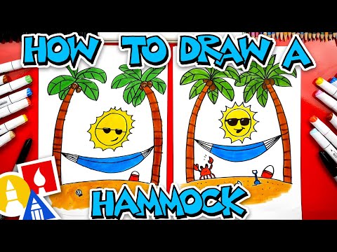 How To Draw A Summer Beach Hammock