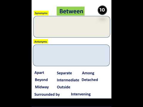 Between - Synonyms and Antonyms || Vocabularygame || vocabularyquiz || Vocabularytest ||