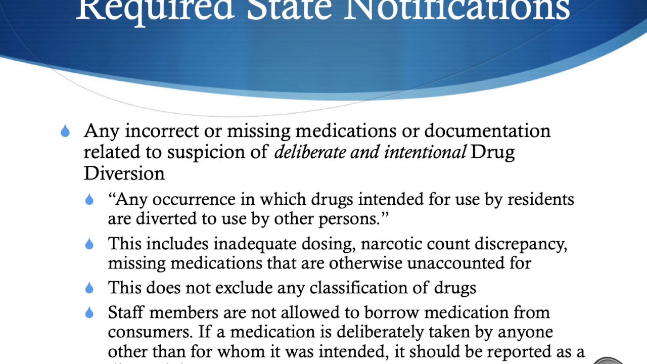 State Mandatory Notification and Documentation