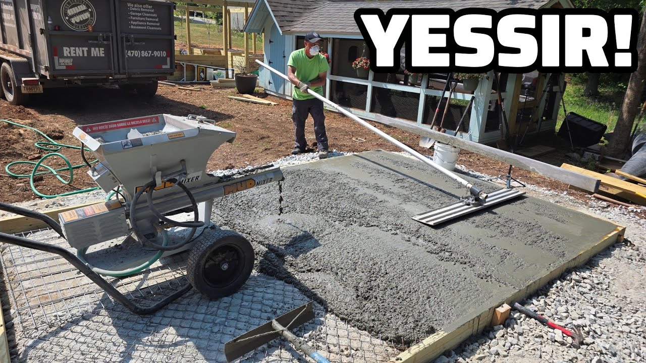 We Used Random Scrap Metal On This Concrete Pour! The MudMixer Was The Perfect Tool For This Job