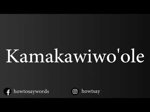 How To Pronounce Kamakawiwoole