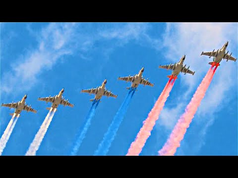 Aerial part of May 9th Victory Day Parade. Moscow. Red Square. 2024 and ...