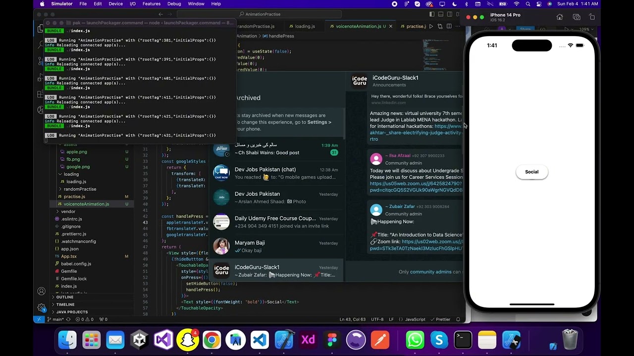 Social split buttons in react native using react native reanimated