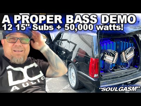 A PROPER BASS Demo 12 15" Subs + 50,000 Watts = Major Ear Flappage ...