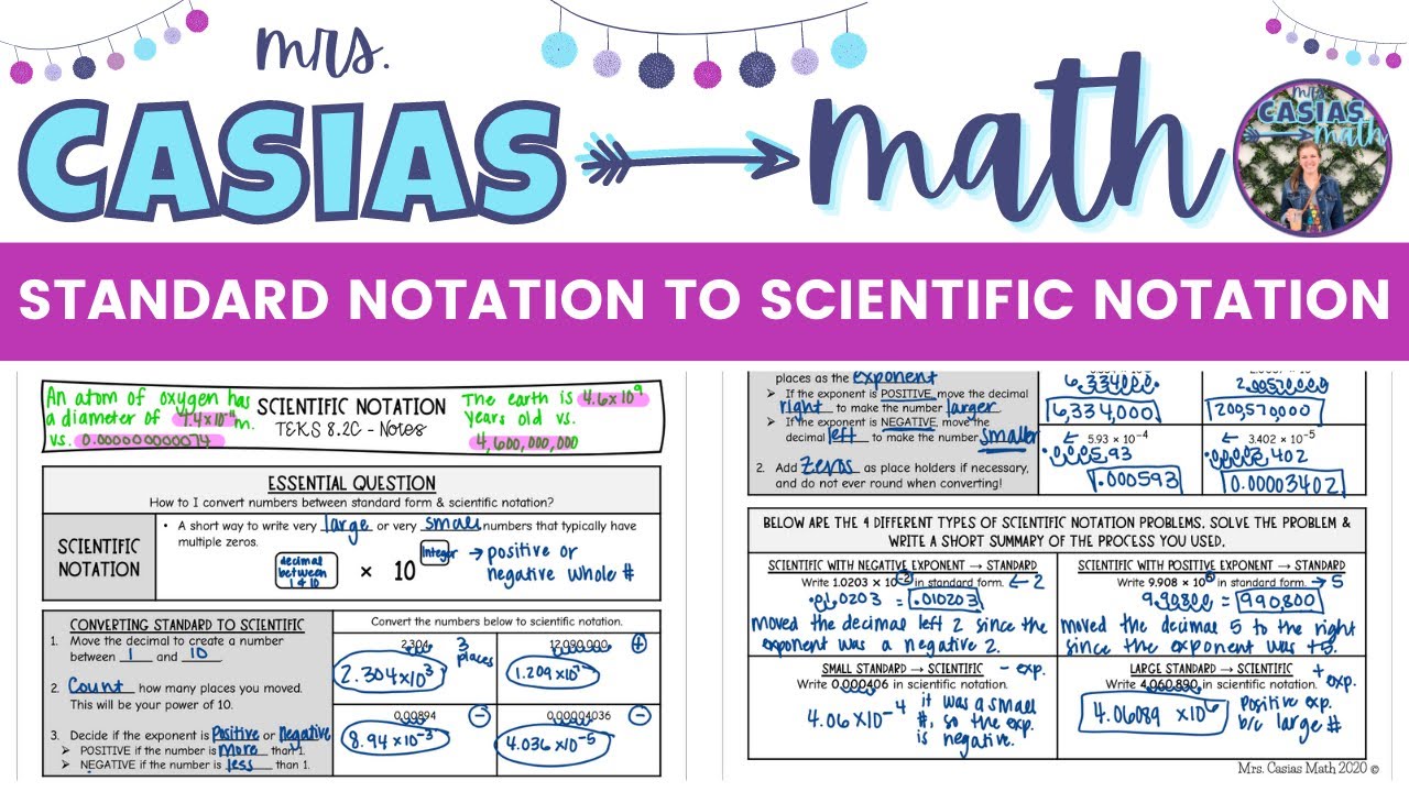 Standard Notation to Scientific Notation | 8th Grade Math Pre-Algebra