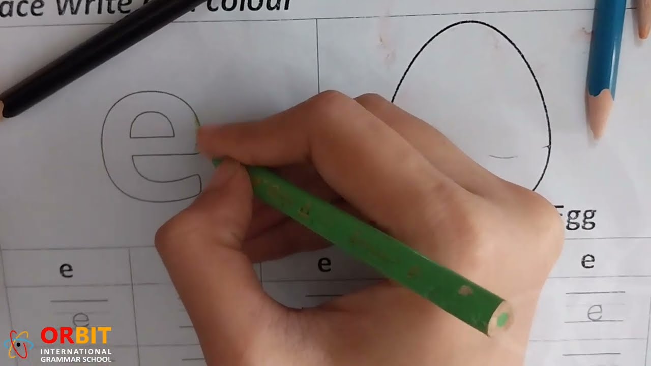 Tracing Small Alphabet 'e' & Coloring an egg | Worksheet for PG Kids | Educational Videos Pakistan