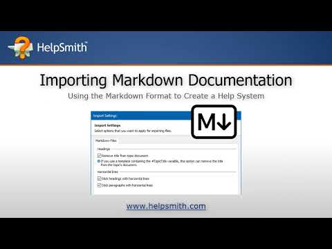 How to Import Documentation from the Markdown Format