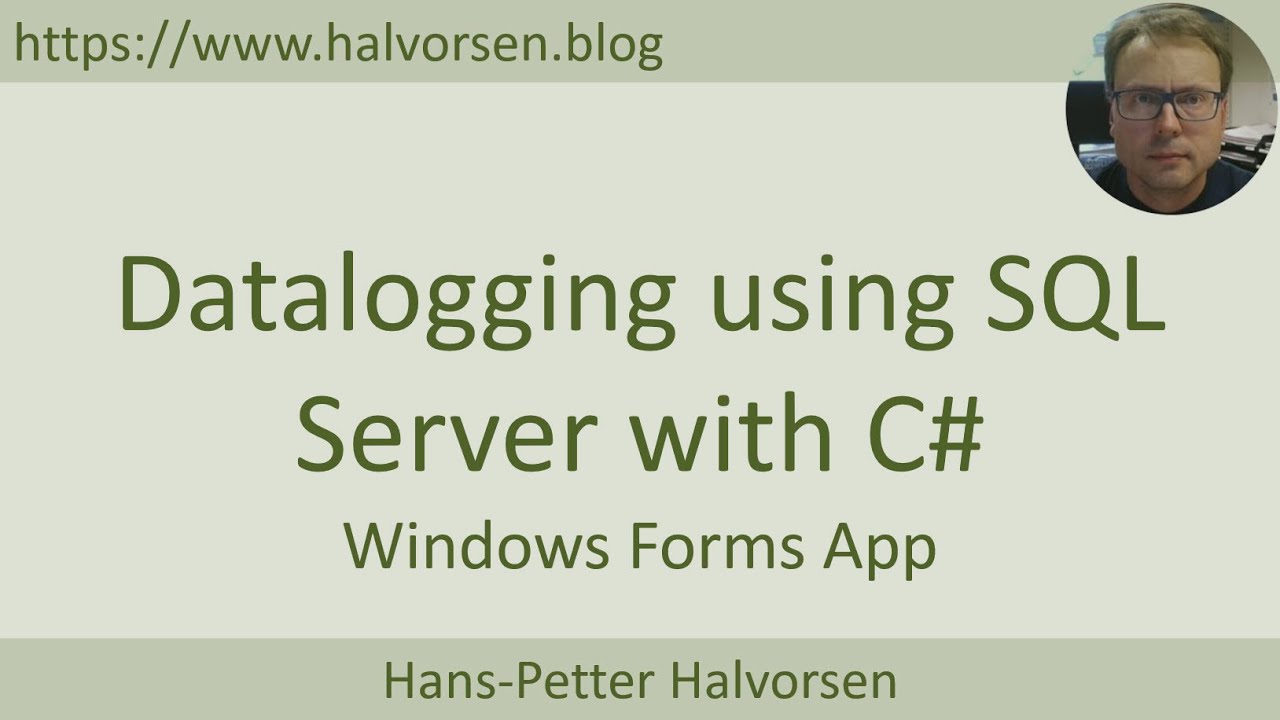Datalogging using SQL Server with C#