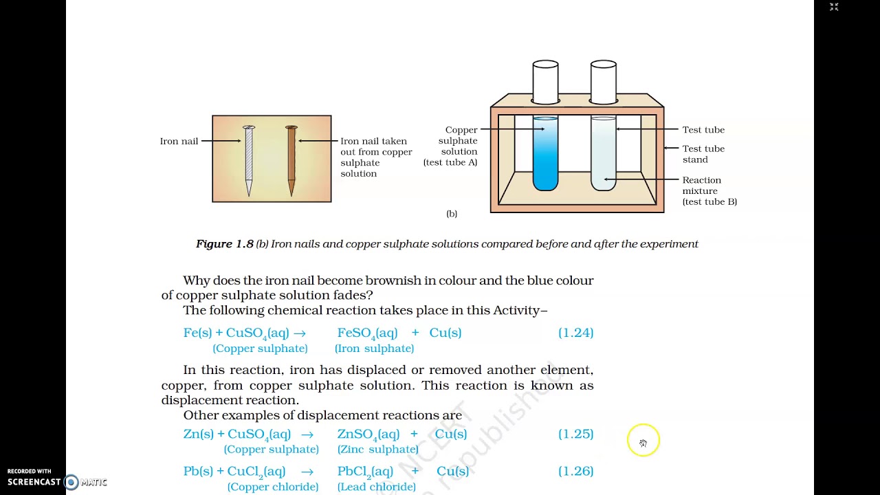 NCERT Class 10 Science - Ch 1 Chemical Reactions & Equations, P-4 (Displacement Reaction)