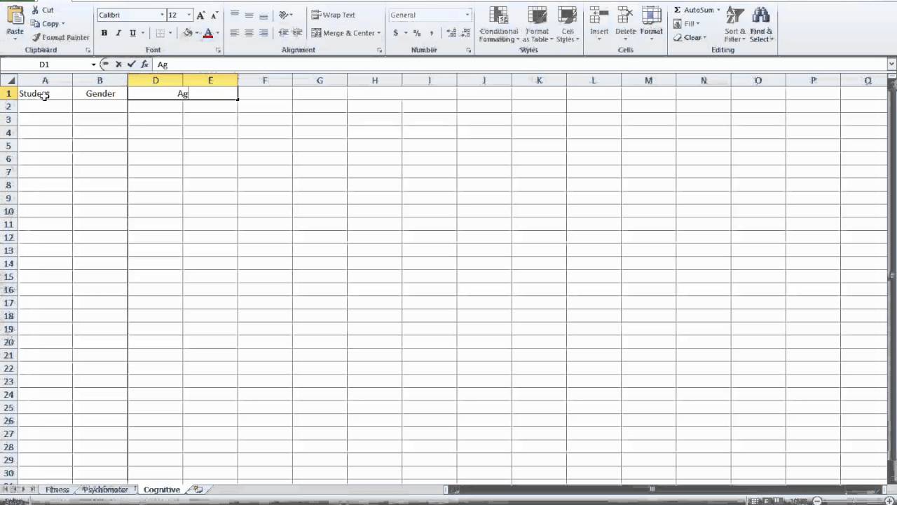 Setting up your Excel spreadsheet for grading purposes