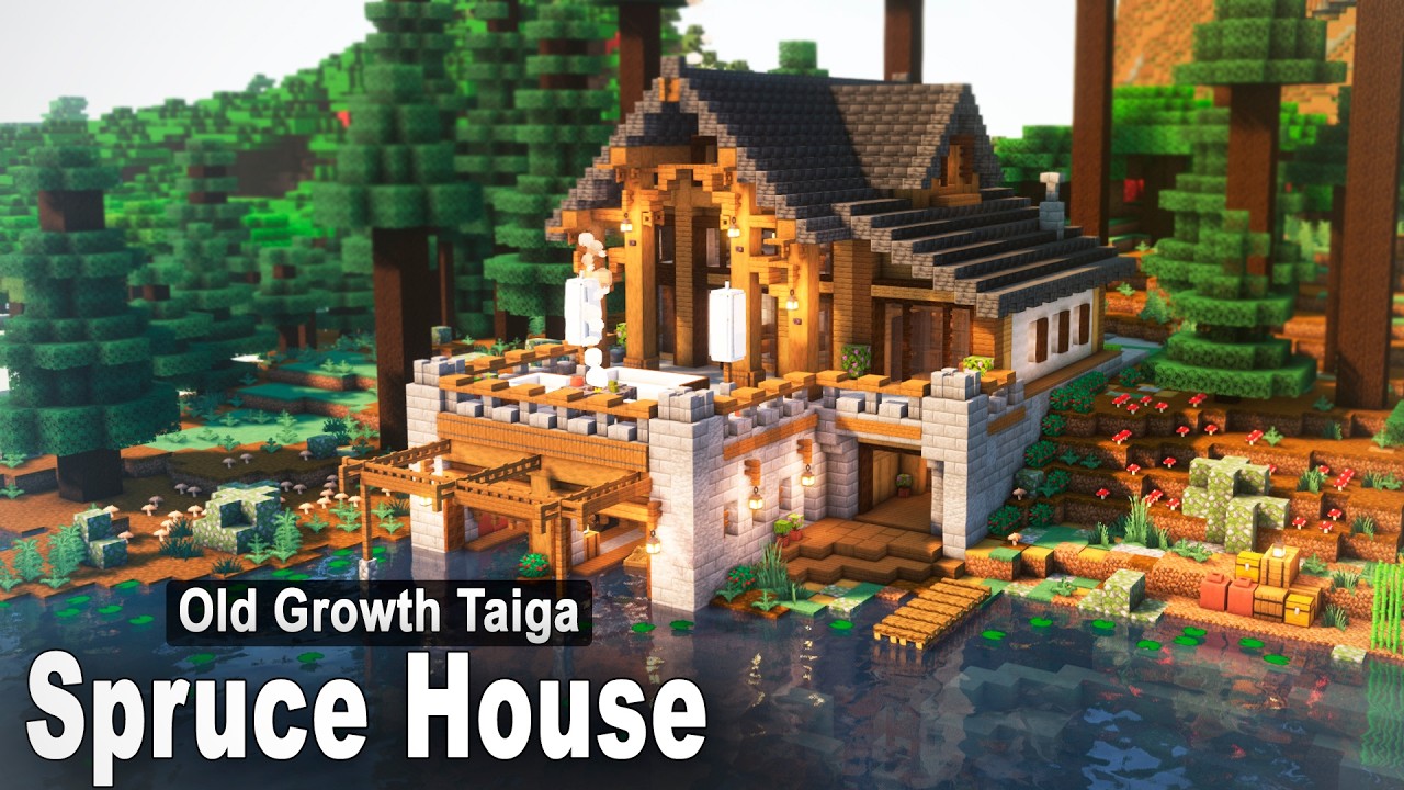 Minecraft: How to build a Spruce House | Easy Tutorial - Minecraft Builders