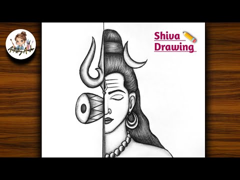 How to Draw Mahadev Face with Trishul | Easy Lord Shiva Drawing for Beginners | God Drawing