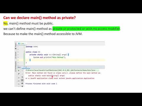 Can we declare main() method as private | Core Java Interview Question