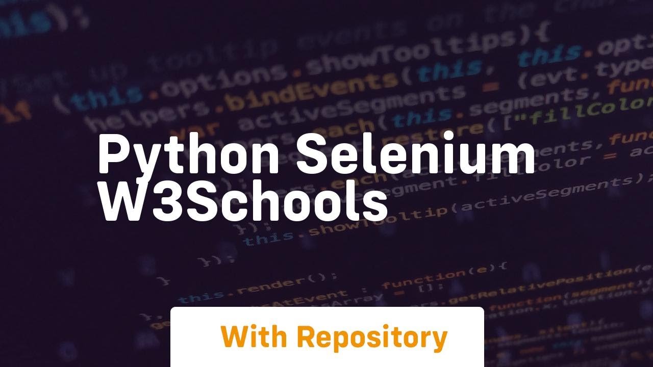 python selenium w3schools