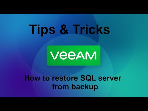 Veeam 12 Tips & Tricks - How to restore SQL database from backup