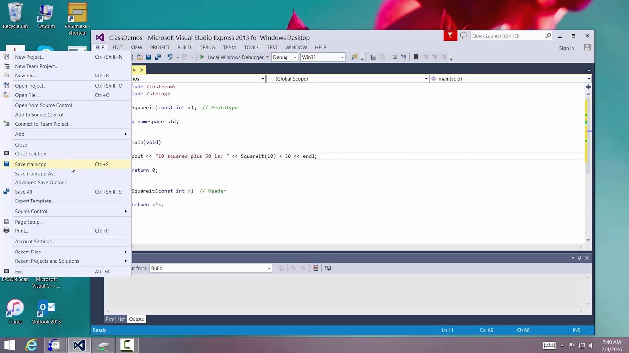 Function with parameters and return value