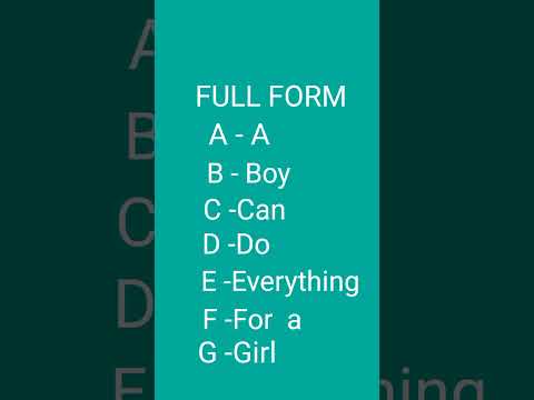 Full form of A B C D E F G short video #new #shortvideo