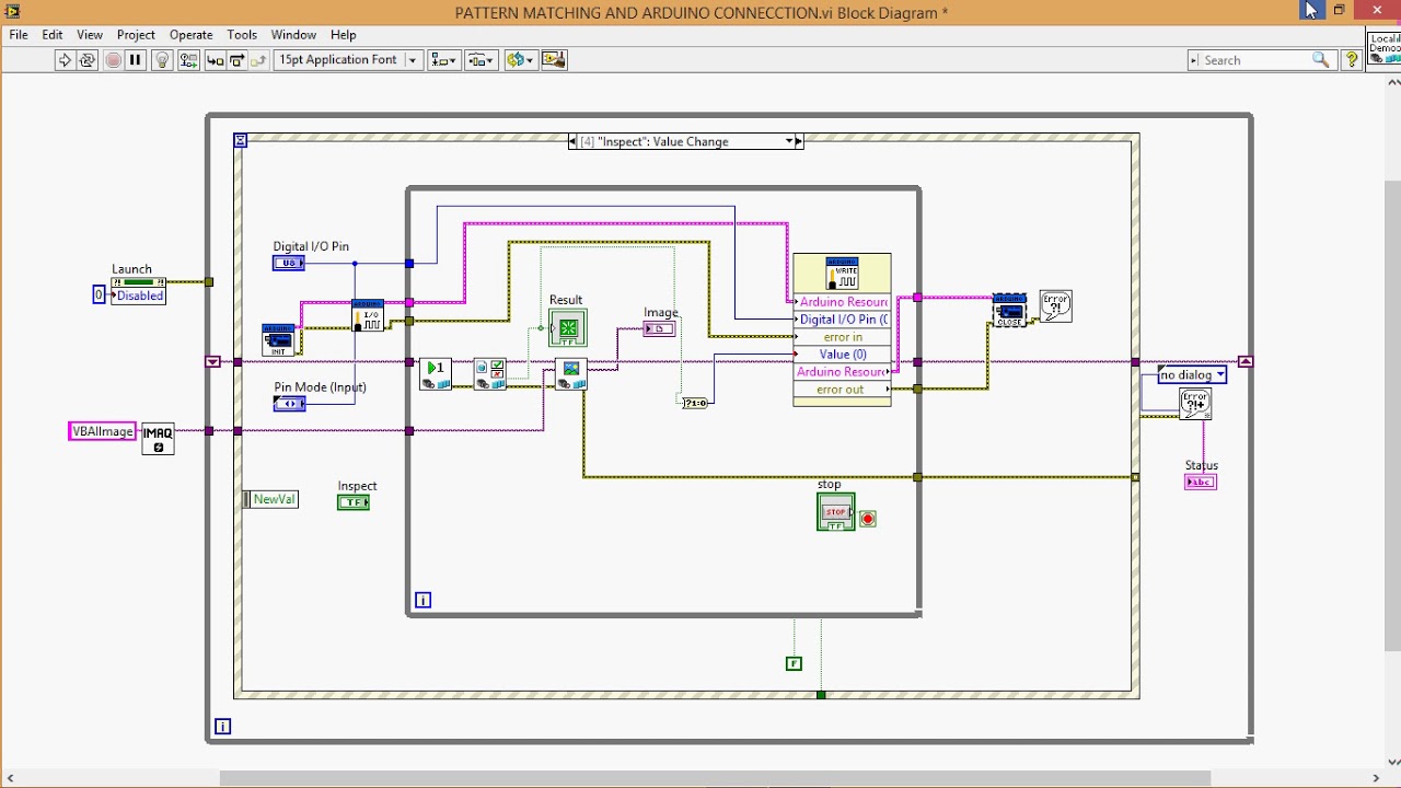 IMAGE PROCEESING (PATTERN MATCHING) IN LABVIEW WITH ARDUINO INTERFACE
