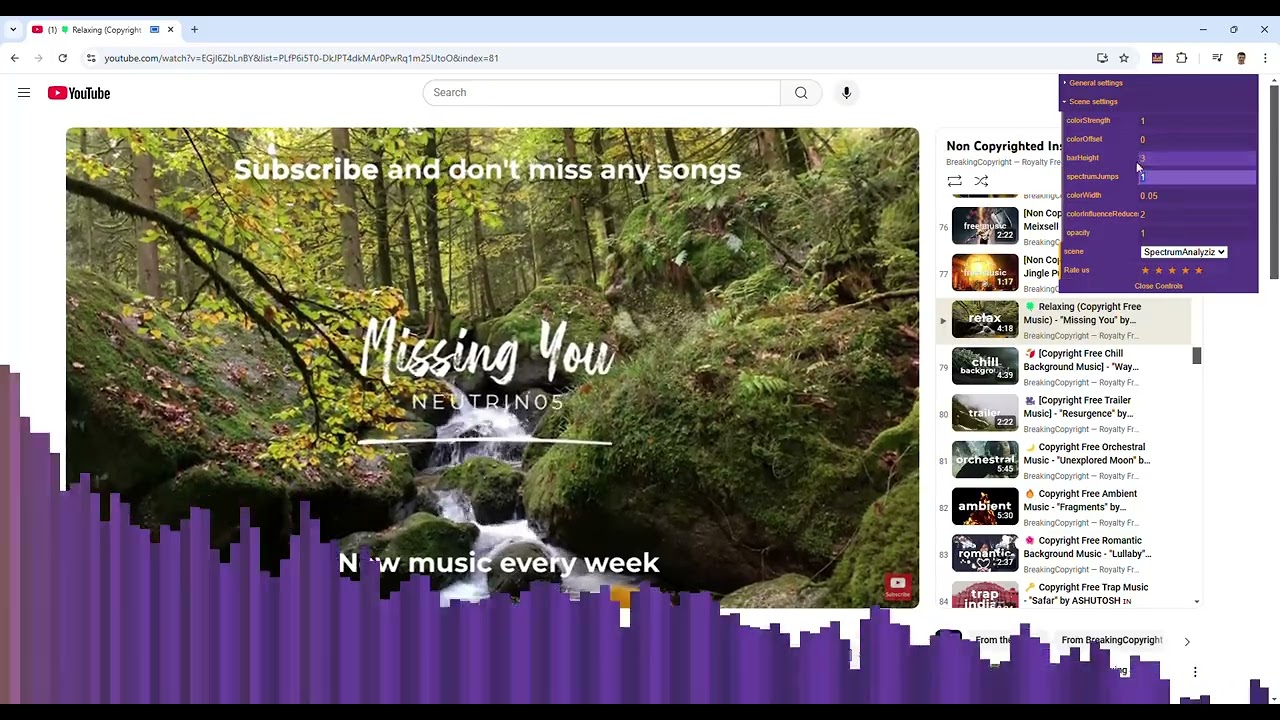 Music visualizer software that can use YouTube videos