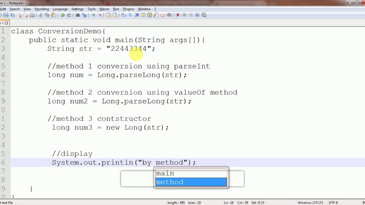 How to convert string value to long in java/android : Example