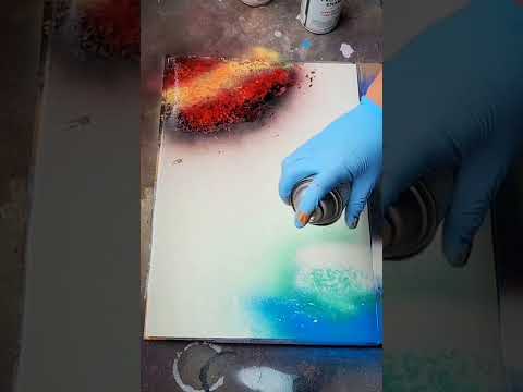 Quick galaxy spray paint art. #shorts #space #art